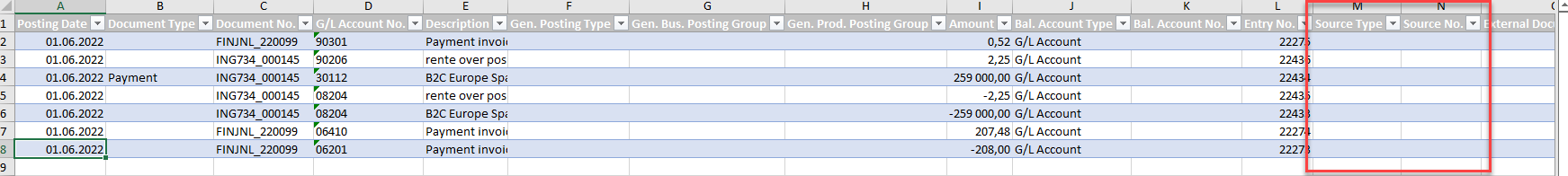 Bug General Ledger Entries Export To Excel Wrong Data · Issue 7147 · Microsoftal · Github 9735