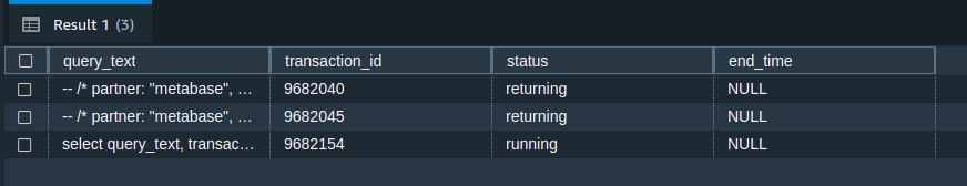 Metabase is leaving open transaction in Redshift Serverless when the JDBC driver is not in ...