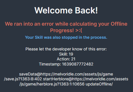 [Bug]: · Issue #1900 · MelvorIdle/melvoridle.github.io · GitHub