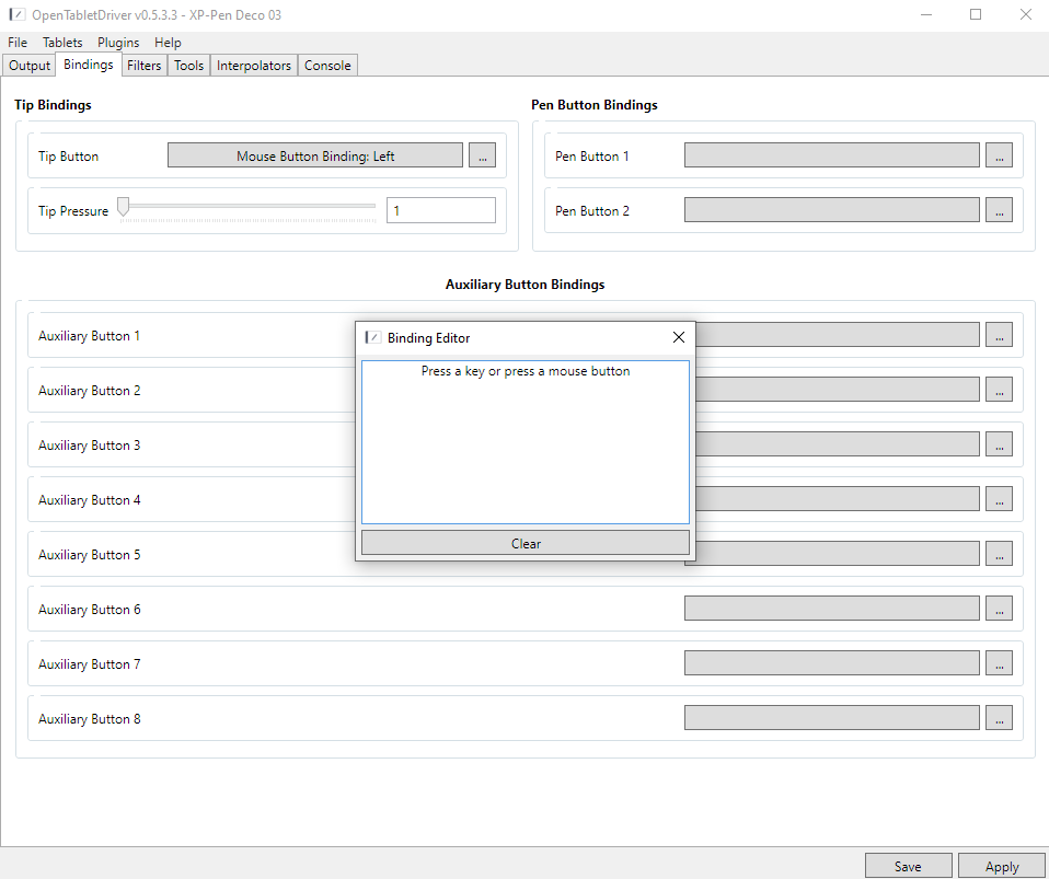Multi-Binding support not showing up for Windows Build · Issue #1292 · OpenTabletDriver ...