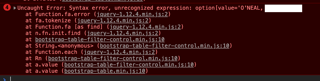 Possible Filter-Content bug? · Issue #5610 · wenzhixin/bootstrap-table · GitHub