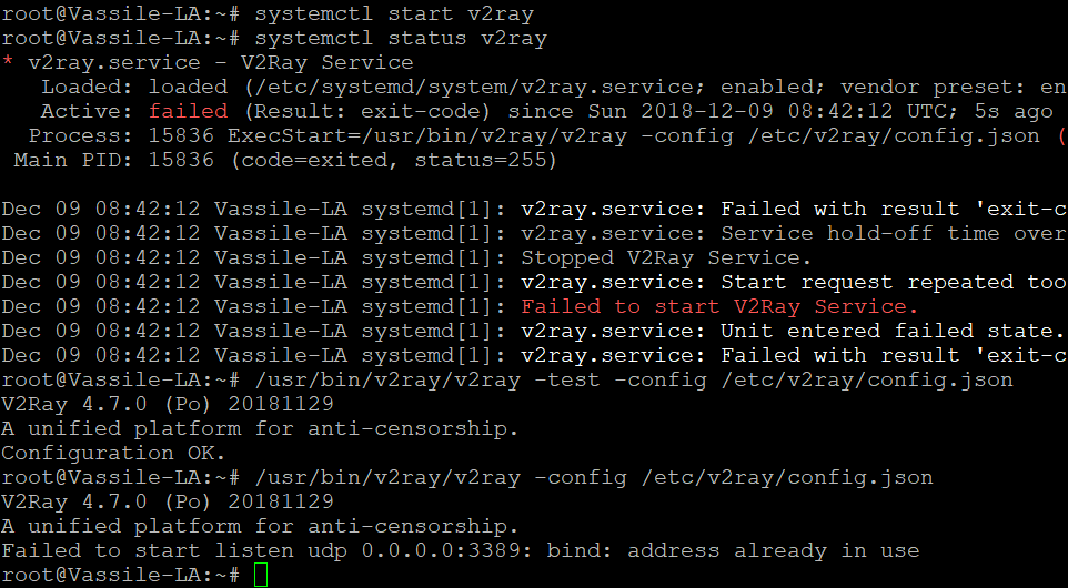 V2Ray 4.7.0 (Po) 在 Debian 上无法监听 inbounds 中不同协议的不同端口 · Issue #1468 · v2ray/v2ray-core · GitHub