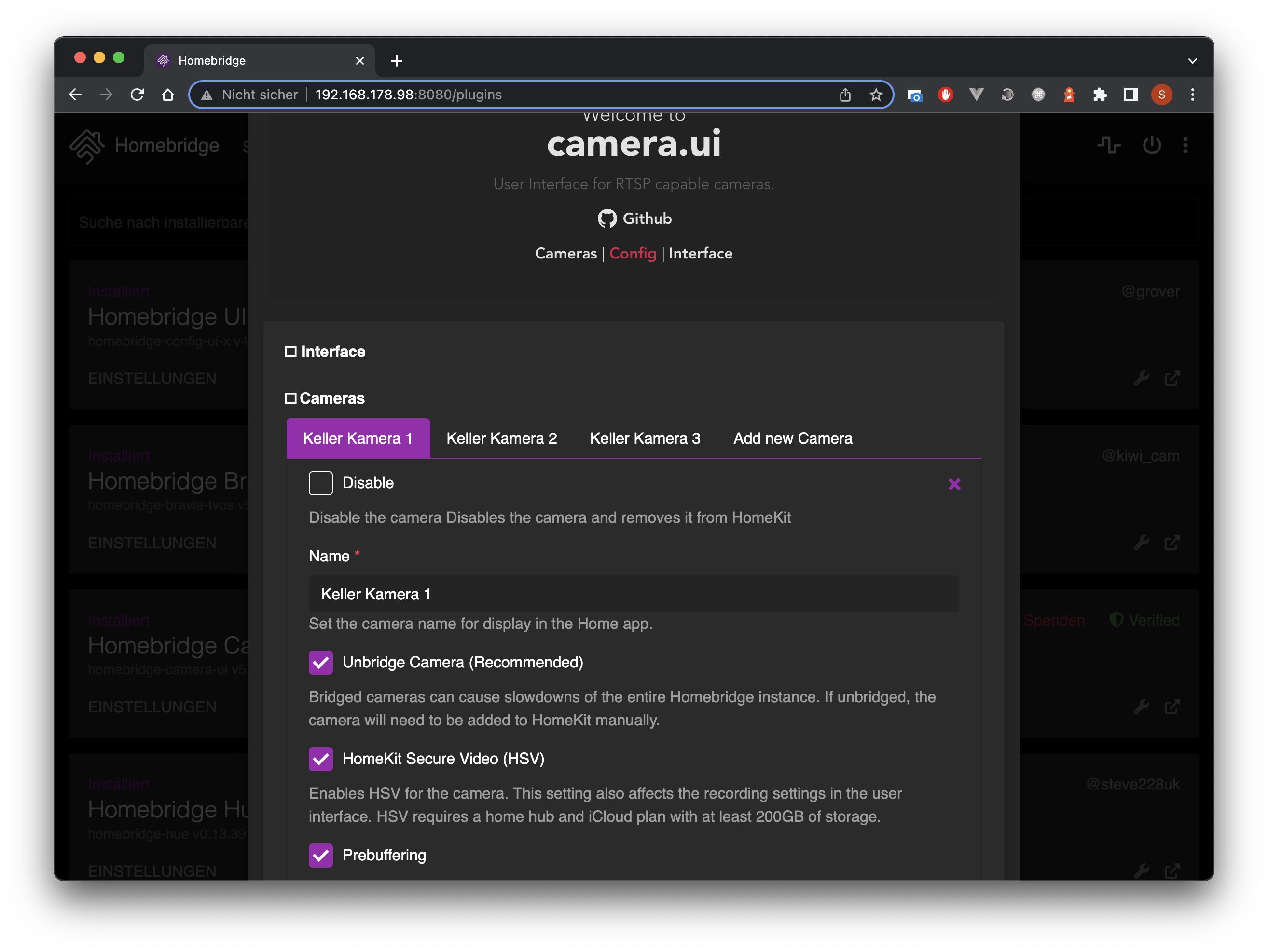 temporarily disable a camera in the GUI · Issue #443 · seydx/homebridge-camera-ui · GitHub