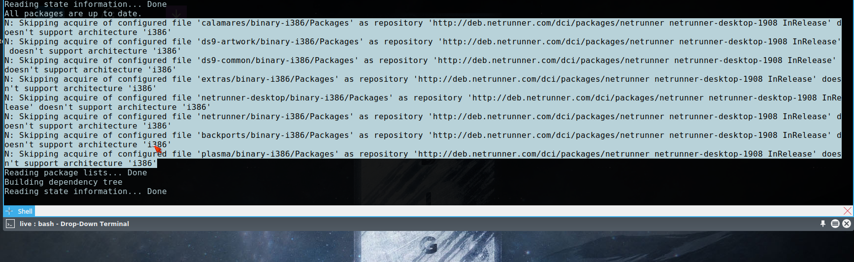 apt: i386 repo warnings · Issue #34 · blue-systems/netrunner-next · GitHub