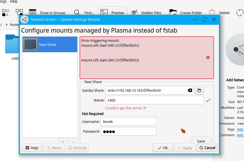 Samba Mounter shows fails to mount smb shares (Bad UNC) but mounts correctly · Issue #68 · blue ...