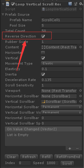 滚动列表初始显示为逆向时，滑动的惯性明显收到影响，滚动条也不自然会后上下抽搐的现象 · Issue #94 · qiankanglai/LoopScrollRect · GitHub