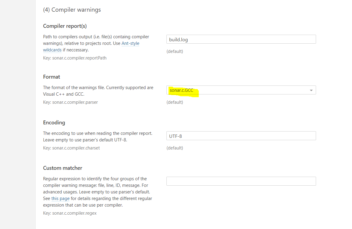 C Compiler Parser Cannot Feed The Data Into Sonar Details Java