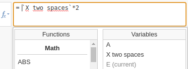 Variables names with double spaces can't be used in computed variables ...