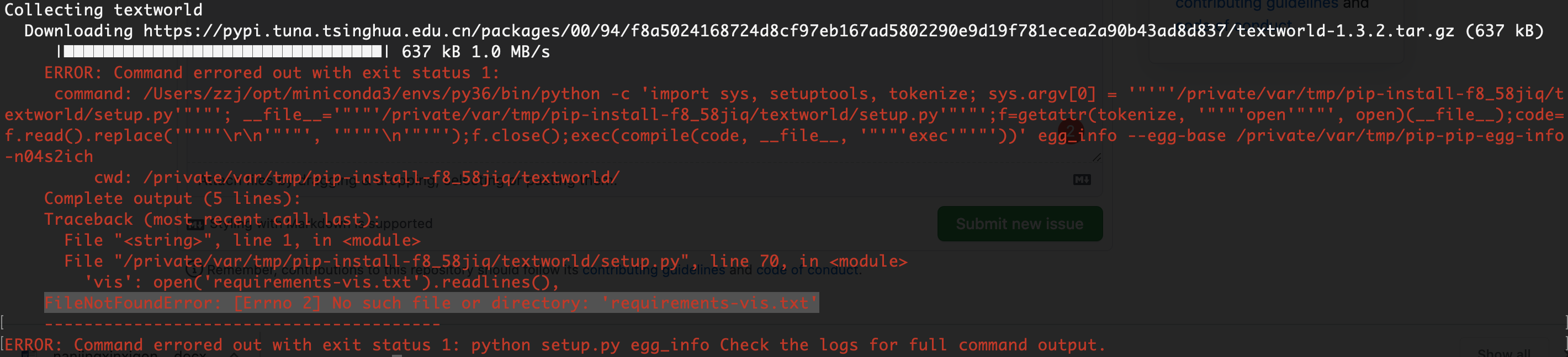 FileNotFoundError: [Errno 2] No such file or directory: 'requirements ...