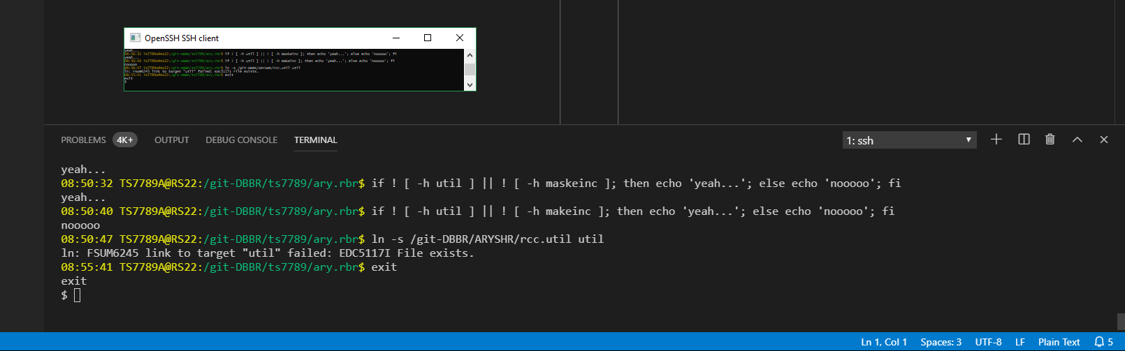Separate terminal window opens when I use ssh client in integrated ...