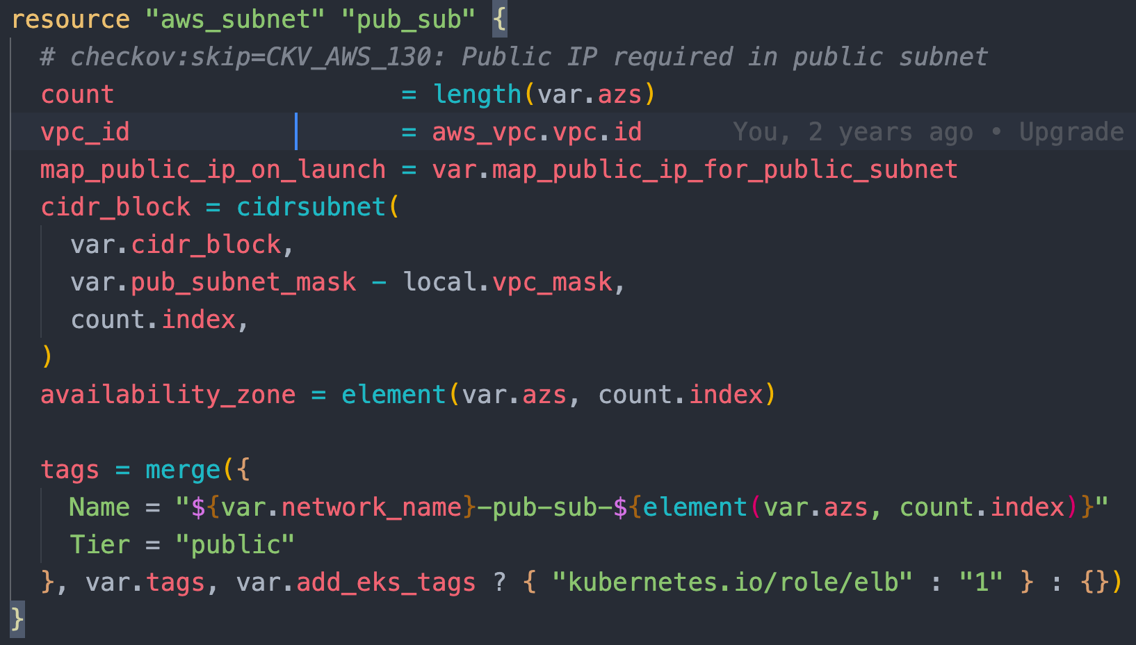 Unable to skip CKV_AWS_130 · Issue #1146 · bridgecrewio/checkov · GitHub
