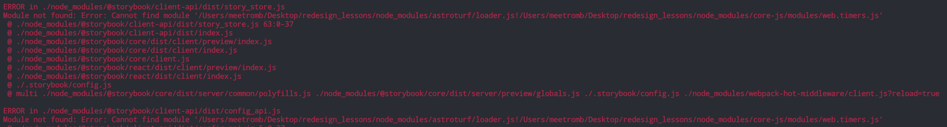 Error while loading astroturf/loader · Issue #7253 · storybookjs/storybook · GitHub