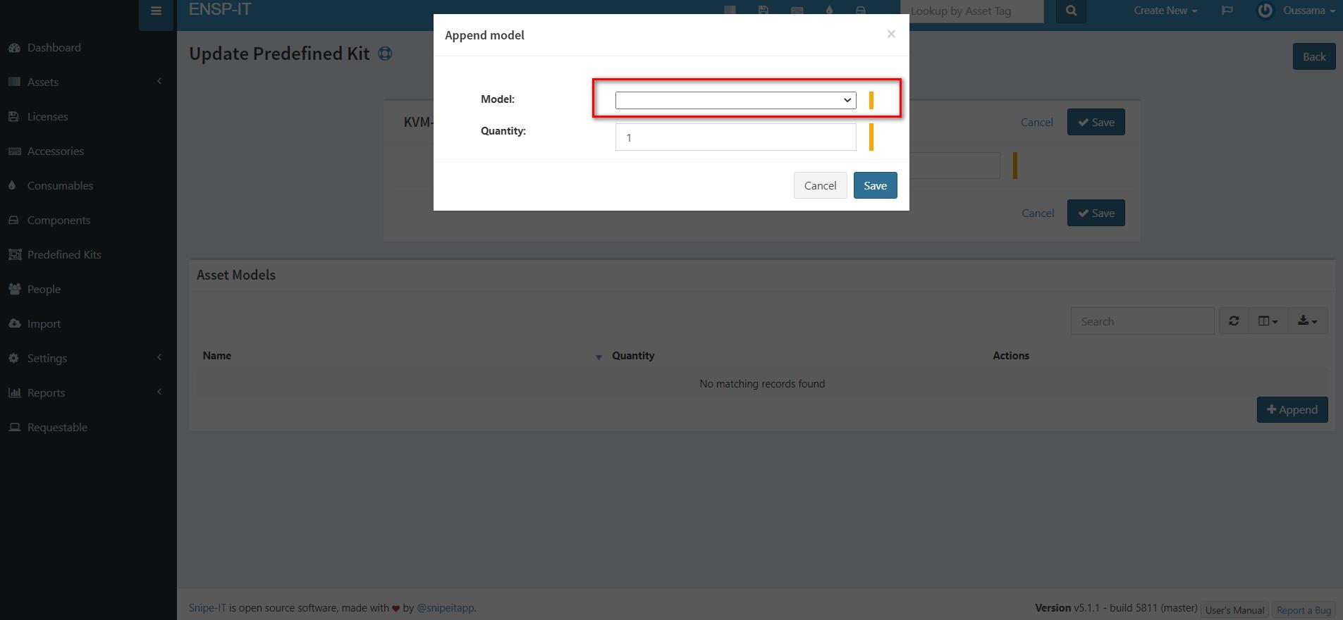 c'ant assign models to Predefined Kit · Issue #9121 · snipe/snipe-it · GitHub