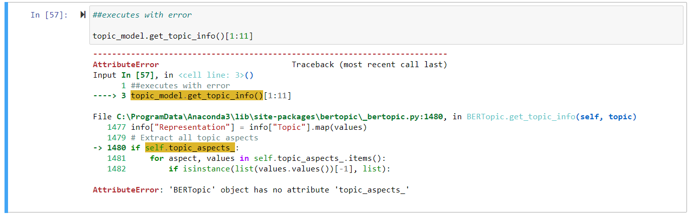 AttributeError: 'BERTopic' object has no attribute 'topic_aspects_' · Issue #1392 · MaartenGr ...