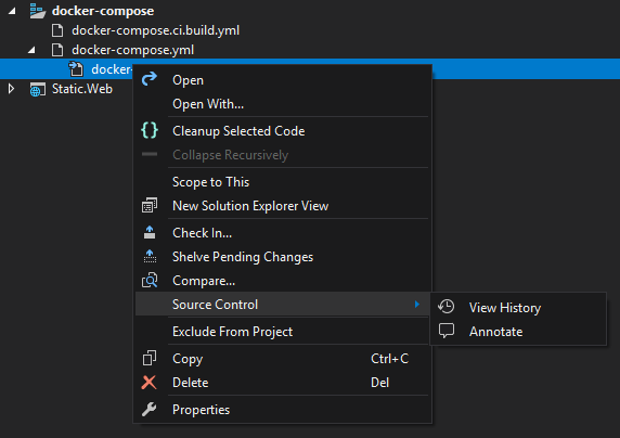 Docker Compose Dcproj Projects Doesn T Support Tfs Integration · Issue 55 · Microsoft