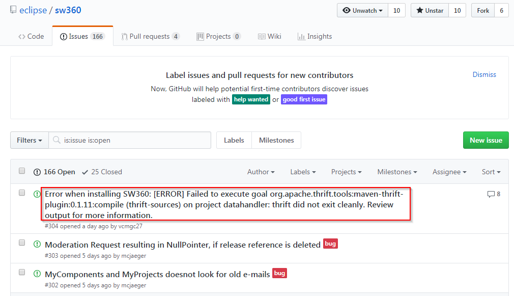 Native build on Windows 7 is breaking because of thrift execution · Issue #304 · eclipse-sw360 ...