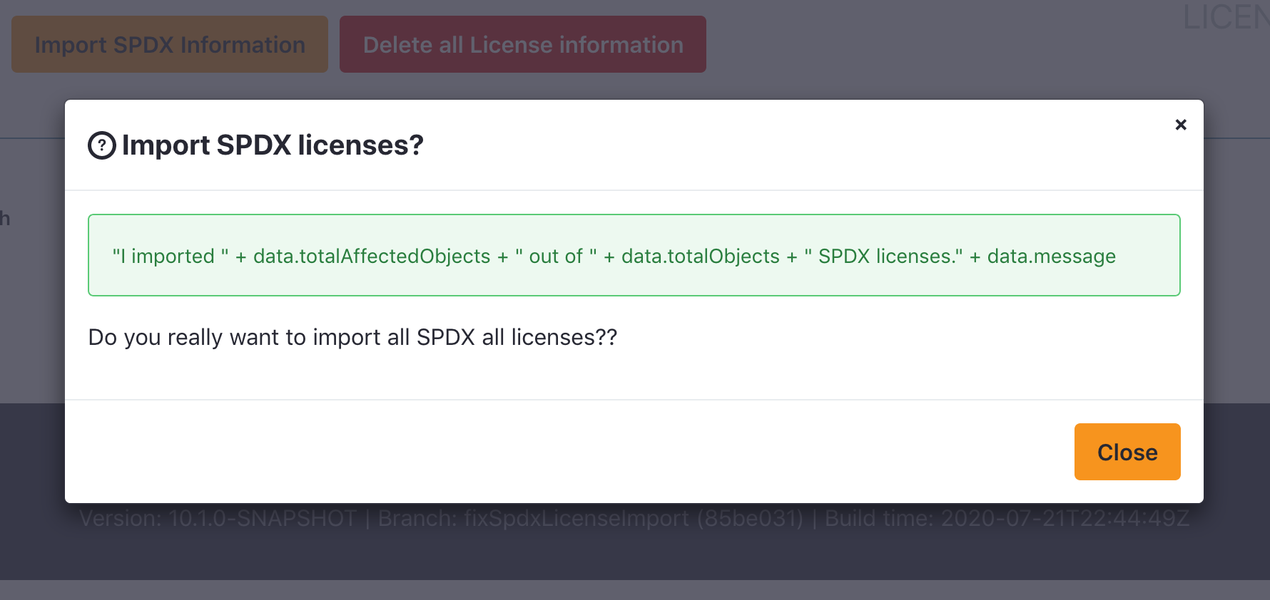 License import status message broken · Issue #927 · eclipse-sw360/sw360 · GitHub