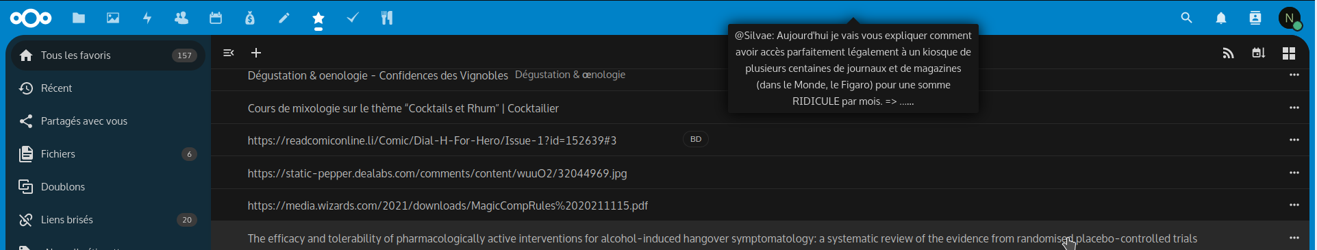 Tooltip is not hidden when offscreen · Issue #2051 · nextcloud/bookmarks · GitHub