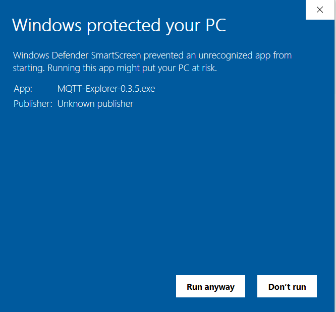 Windows installer or protable option .exe is not trusted be Windows ...