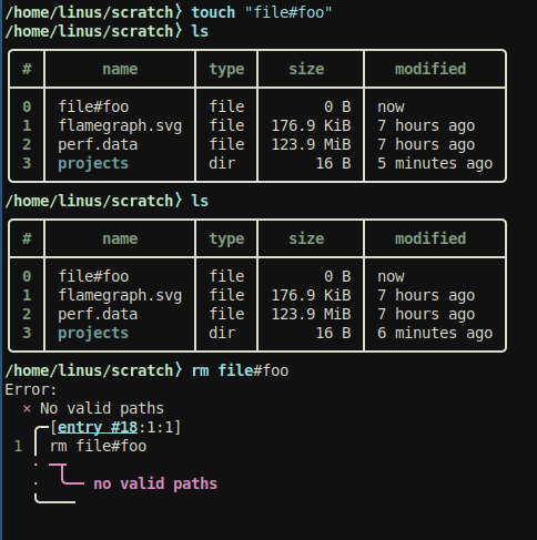 Completion of filenames containing # does not quote them · Issue #6741 · nushell/nushell · GitHub