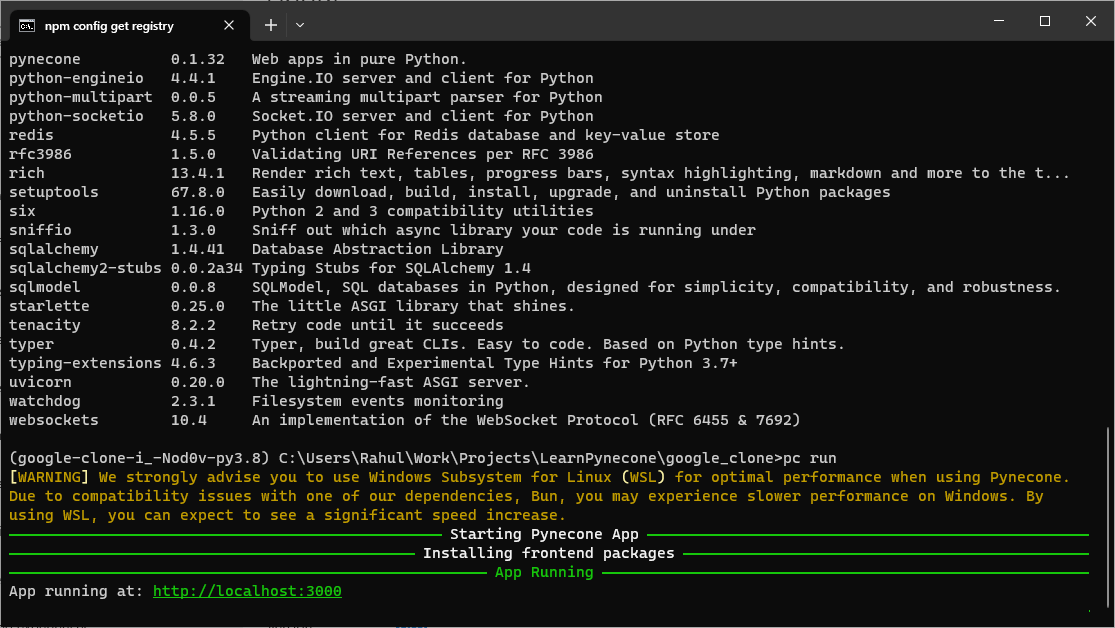 Pynecone Default example not working on windows · Issue #1159 · reflex-dev/reflex · GitHub