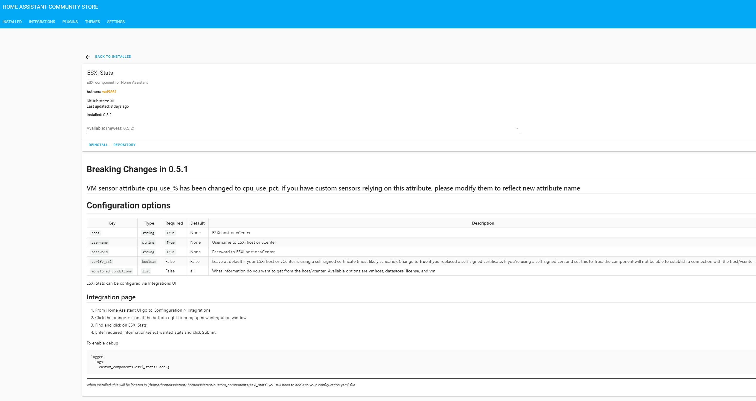 Howto add ESXi Stats to integrations · Issue #27 · wxt9861/esxi_stats · GitHub