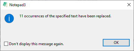 Number of occurrences after "search & replace" operation not visible · Issue #3027 · rizonesoft ...
