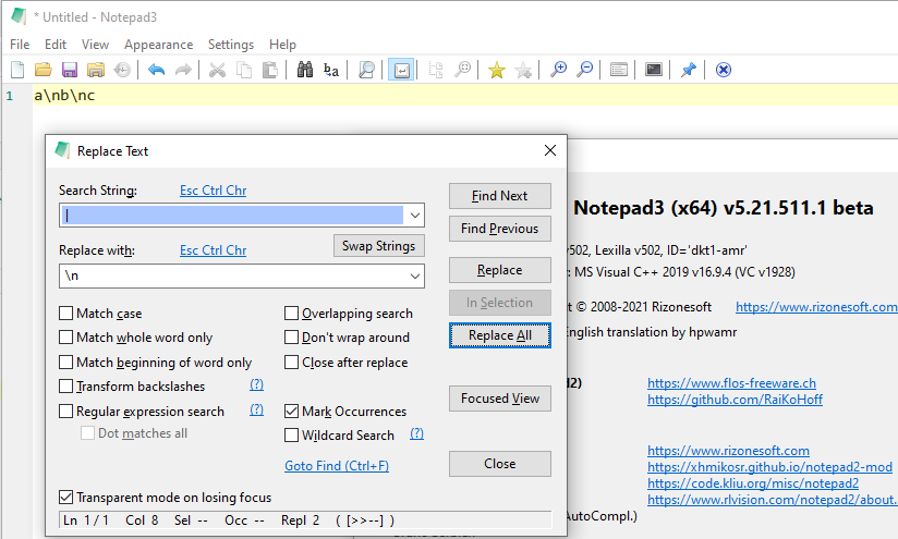 s&r search engine inconsistency · Issue #3408 · rizonesoft/Notepad3 ...