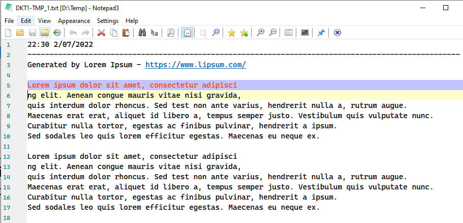 Printing issue: Only the line with the selected word or the selected ...