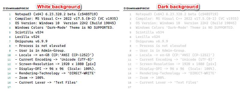 Problem printing from Notepad3 with Dark Scheme · Issue #4679 · rizonesoft/Notepad3 · GitHub
