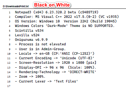 Problem printing from Notepad3 with Dark Scheme · Issue #4679 · rizonesoft/Notepad3 · GitHub