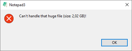 Can't handle huge files (~6GB) · Issue #4954 · rizonesoft/Notepad3 · GitHub