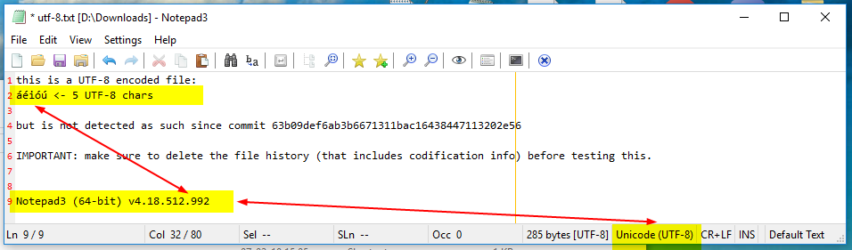 UTF-8 Encoding Detection Broken · Issue #618 · rizonesoft/Notepad3 · GitHub