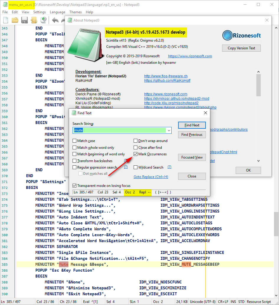 Scheme Highlighting breaks with smaller window size · Issue #1104 · rizonesoft/Notepad3 · GitHub