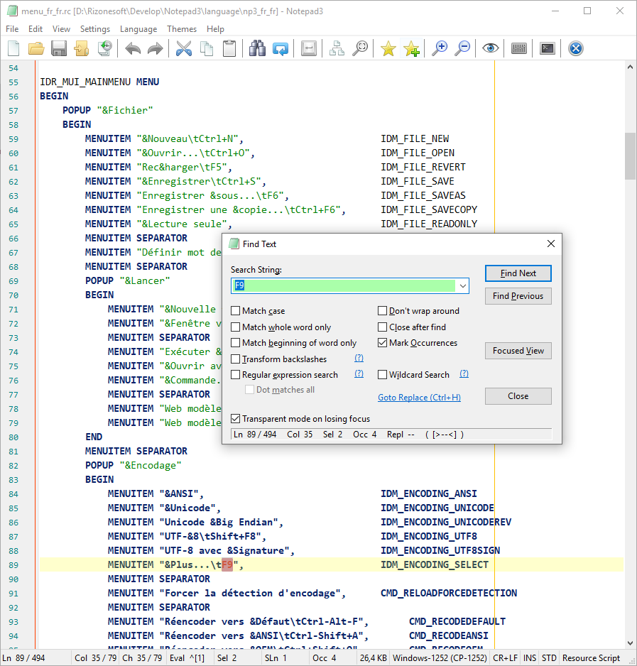 Scheme Highlighting breaks with smaller window size · Issue #1104 · rizonesoft/Notepad3 · GitHub