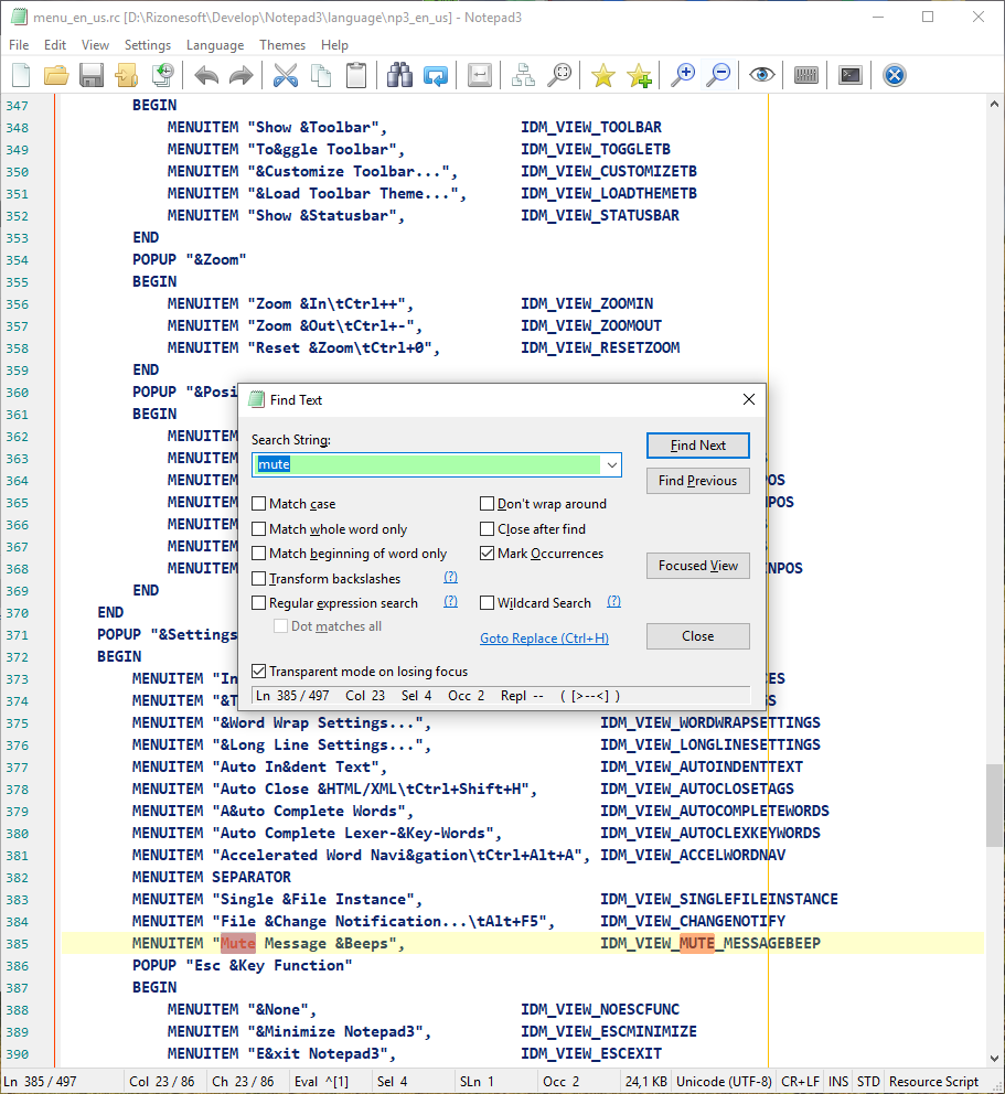 Scheme Highlighting breaks with smaller window size · Issue #1104 · rizonesoft/Notepad3 · GitHub