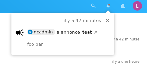 Unread announcement notifications. · Issue #119 · nextcloud/announcementcenter · GitHub
