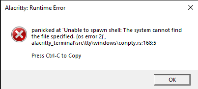 cant open alacritty on windows, I just get an error · Issue #6516 · alacritty/alacritty · GitHub