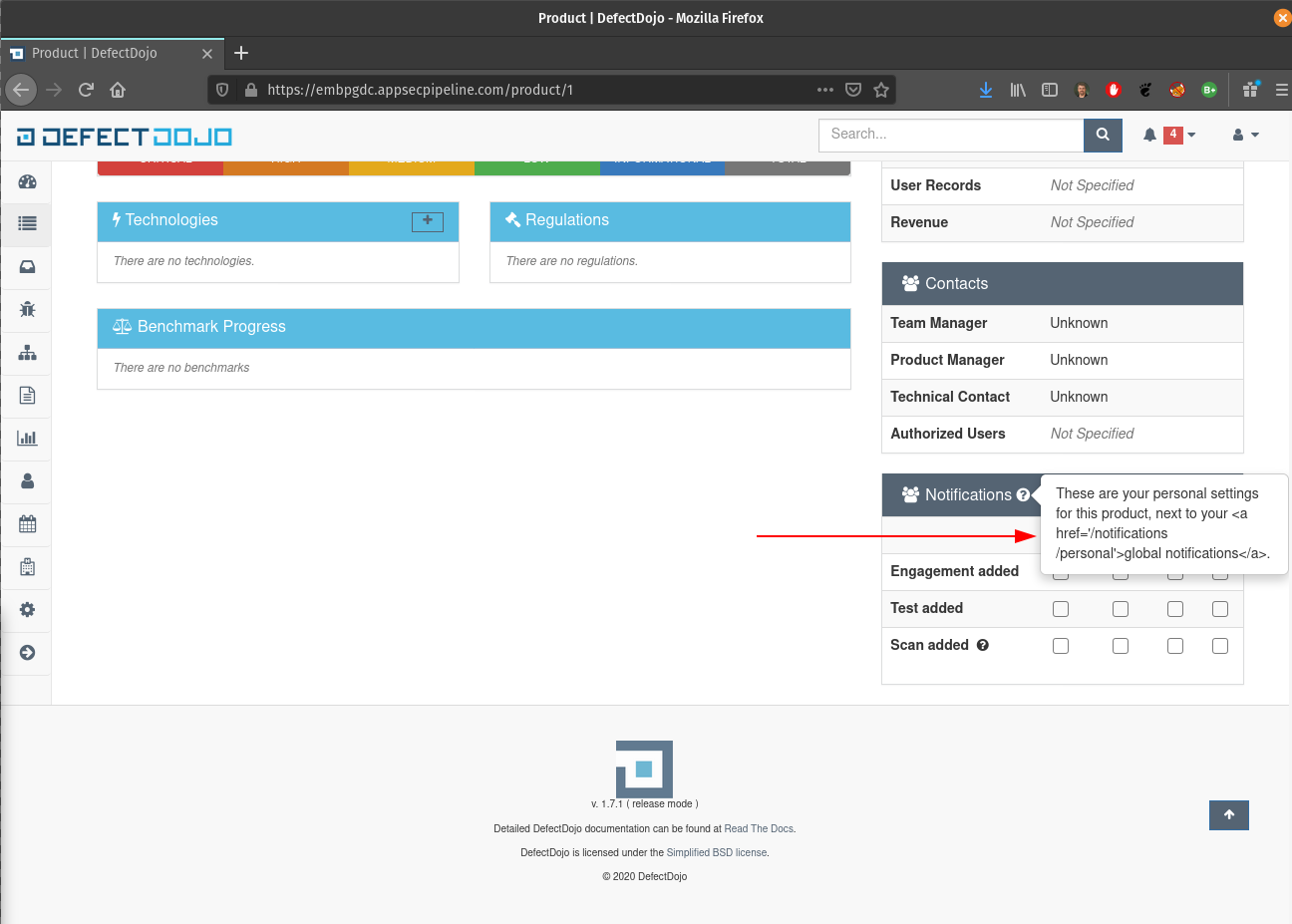 Mouse-over help for product notifications includes a non-rendered link (unclickable) · Issue ...