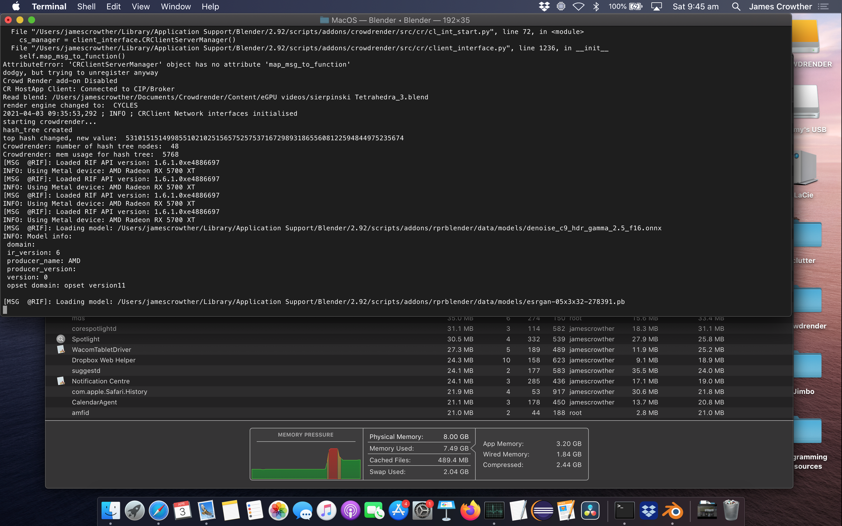 This blend file with RPR Blender addon 3.1.0 - possible mem leak leading to eventual system hang ...