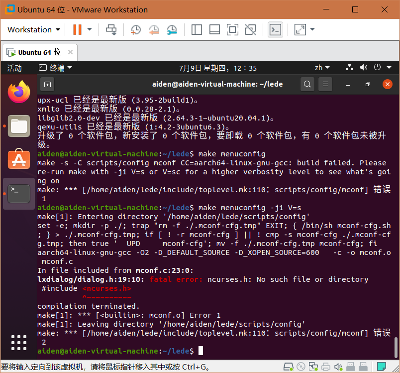 make menuconfig 显示无法找到ncurses.h · Issue #5047 · coolsnowwolf/lede · GitHub