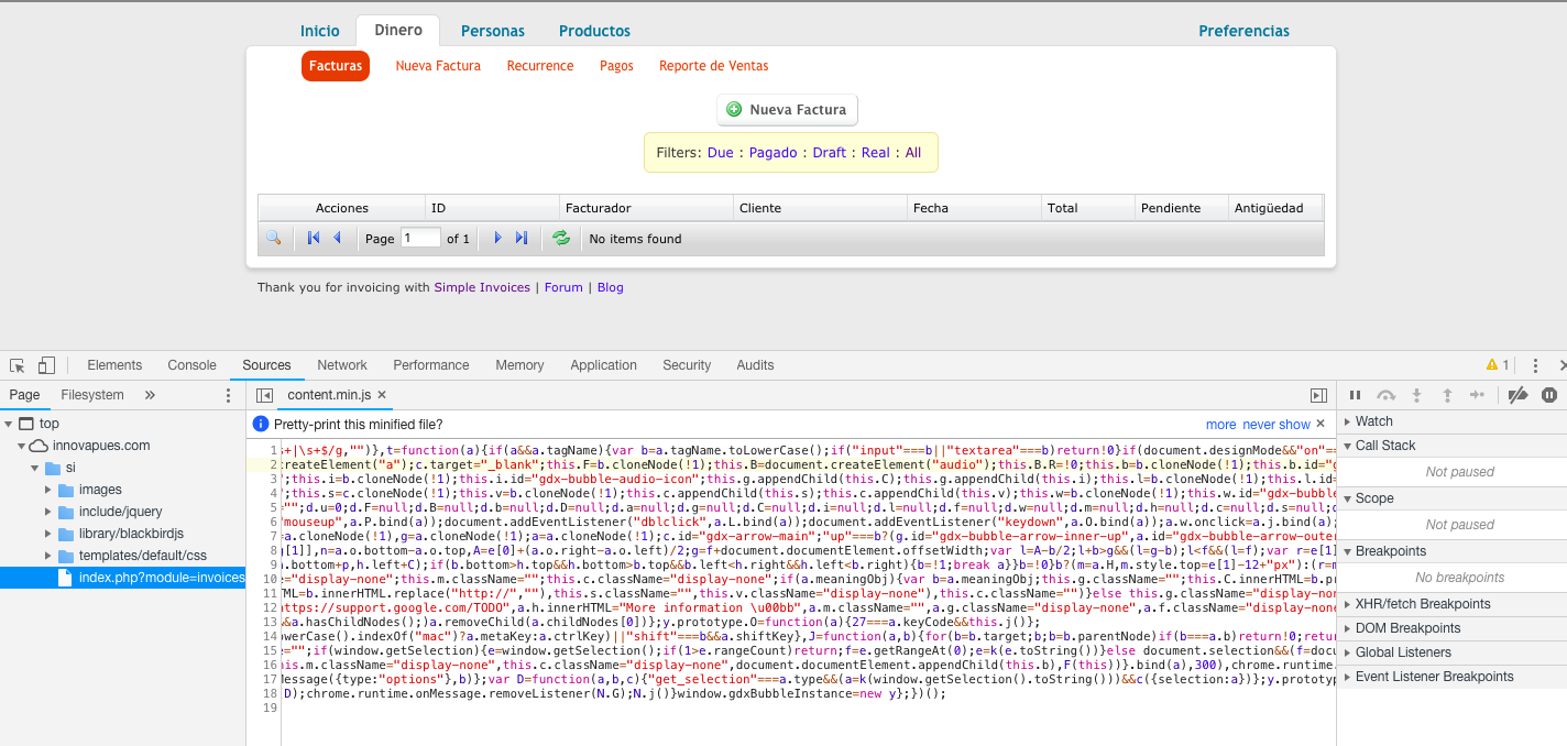 Grid invoices manage does not load · Issue #294 · simpleinvoices/simpleinvoices · GitHub