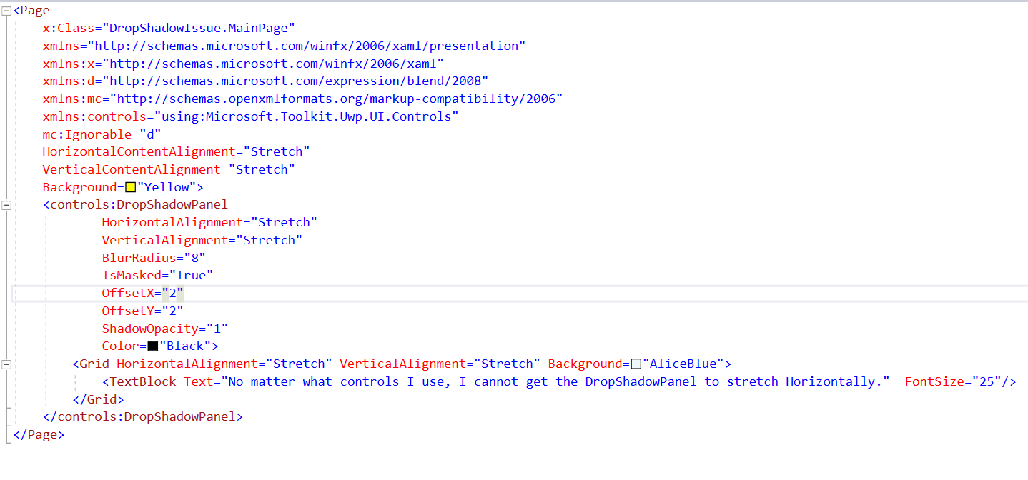 DropShadowPanel Stretches Vertically but will not Stretch Horizontally (no ViewBox) · Issue ...