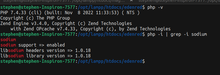 main.CRITICAL: Exception: Warning: Use of undefined constant SODIUM_CRYPTO_AEAD_CHACHA20POLY1305 ...