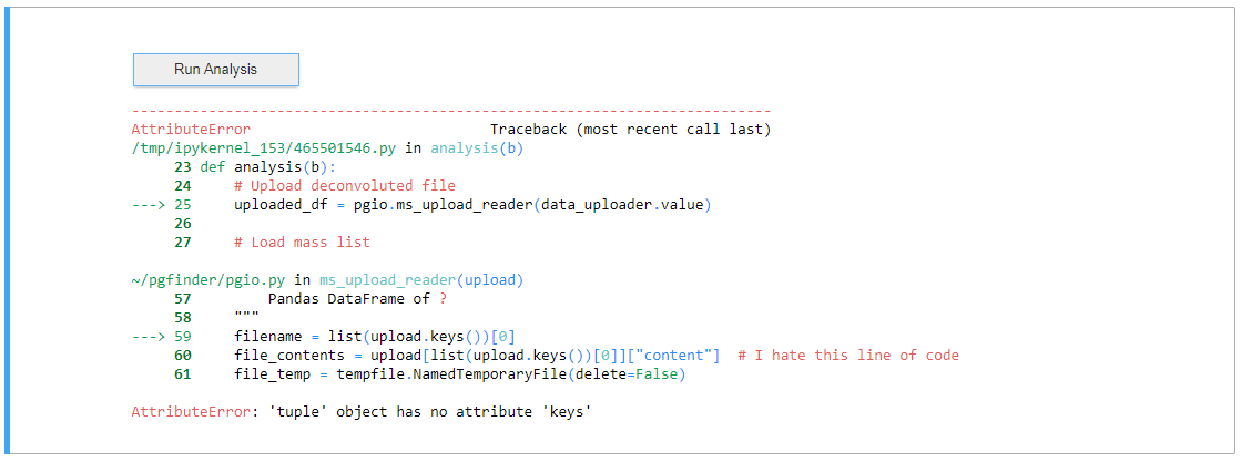 Error message in mybinder · Issue #133 · Mesnage-Org/pgfinder · GitHub