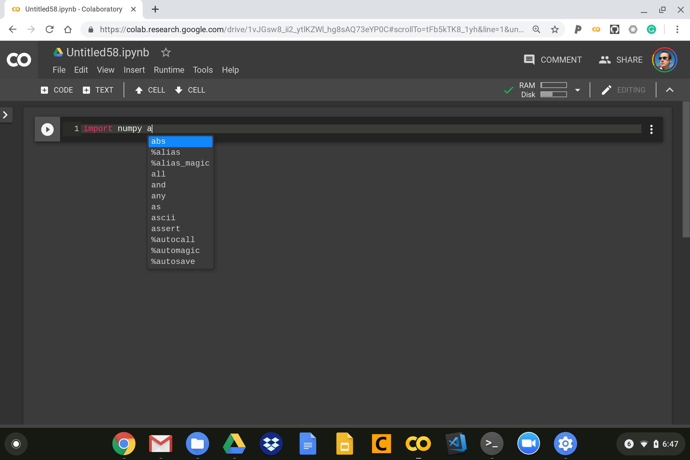 Code completion and key bindings options · Issue #548 · googlecolab/colabtools · GitHub