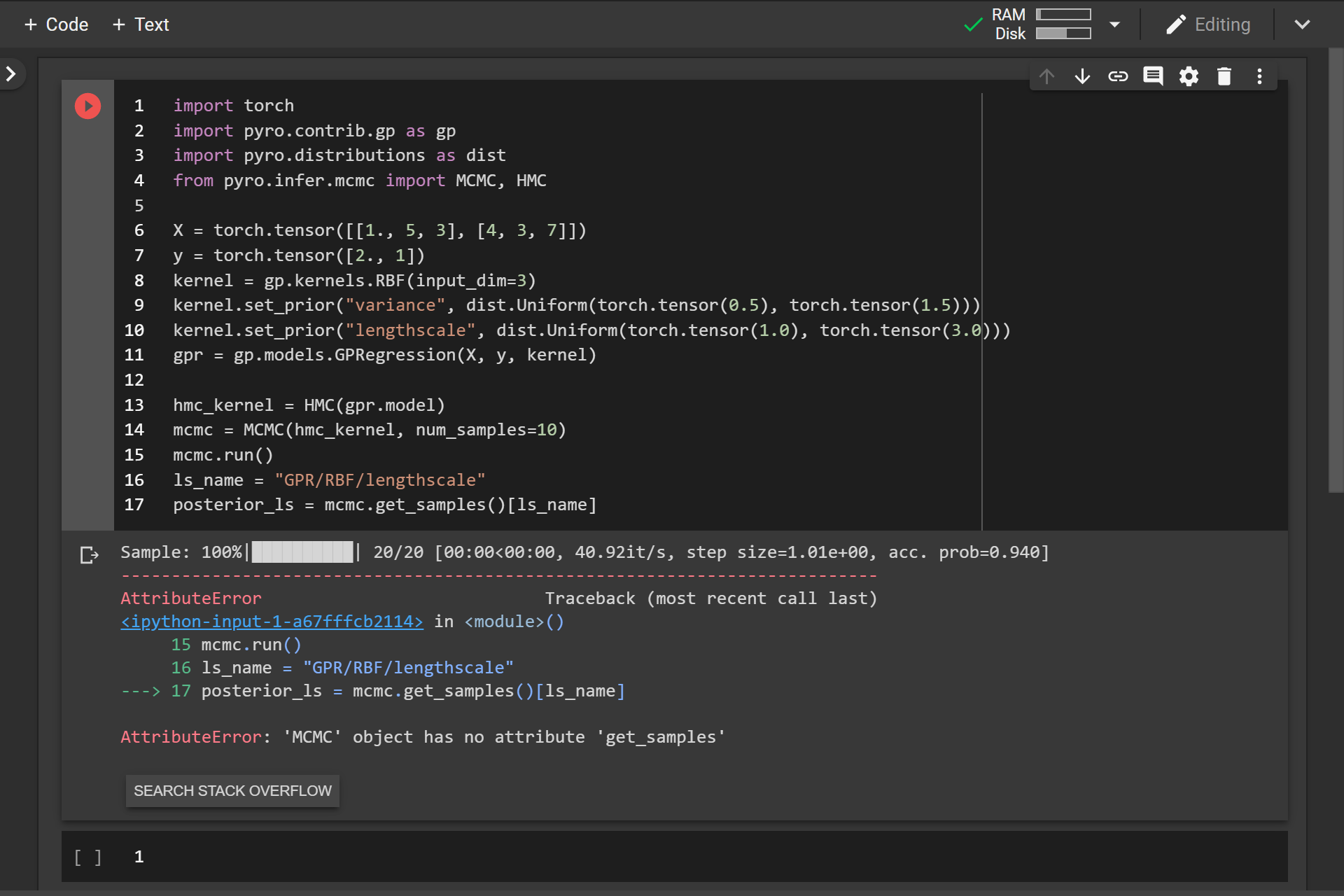 GP with MCMC from examples not working · Issue #2042 · pyro-ppl/pyro · GitHub