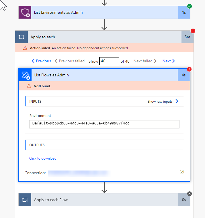 [BUG]: Admin| Sync Template v3 (Flow Action Details) - 404 on default env during List Flows as ...