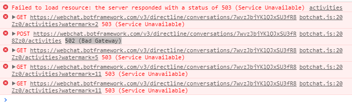 [WebChat] Getting 503 (Service Unavailable) and 502 (Bad Gateway) errors? · Issue #3904 ...