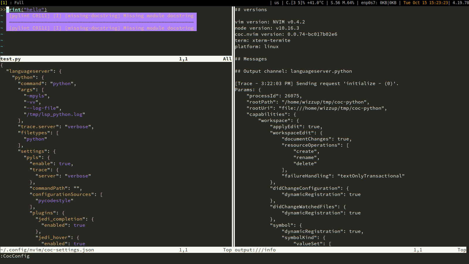 Got double output channel (languageserver.python and pyls) using wiki :CocConfig · Issue #1270 ...